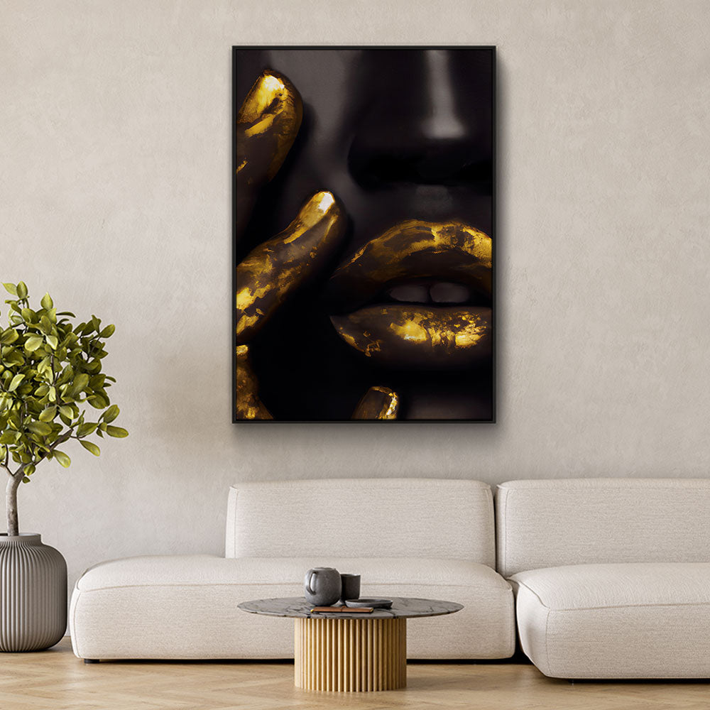 Luxe acryglas schilderijen bestellen van Golden Lips | Walljar.com