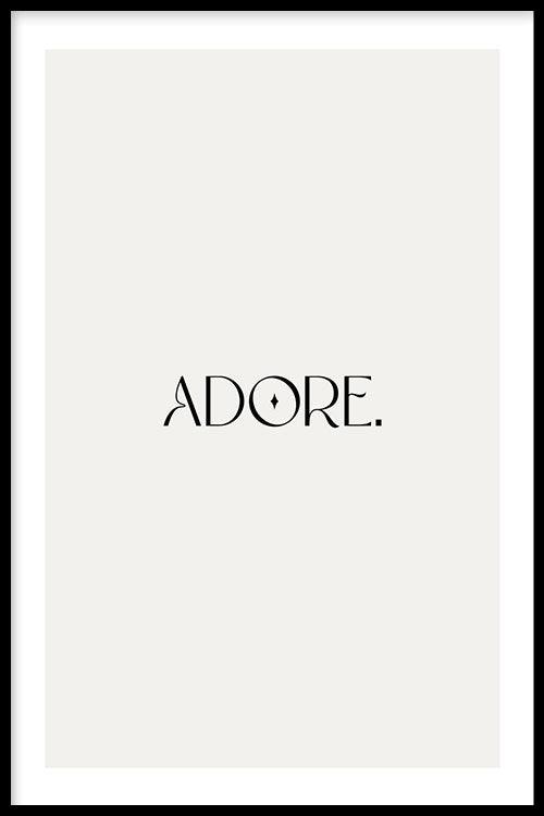 Typography poster Adore. order | walljar.com