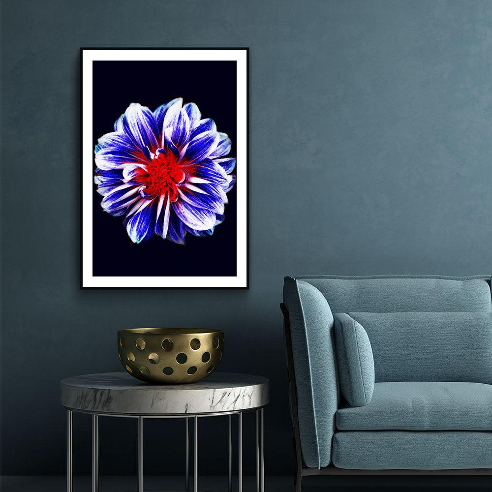 Flower poster Blue Flower With Red Center order online