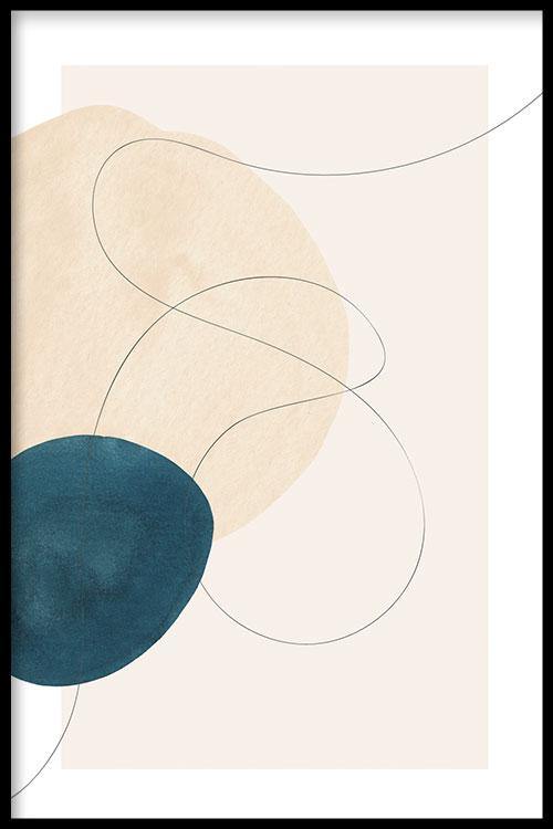 Abstracte poster Cream Circle online bestellen | Walljar.com
