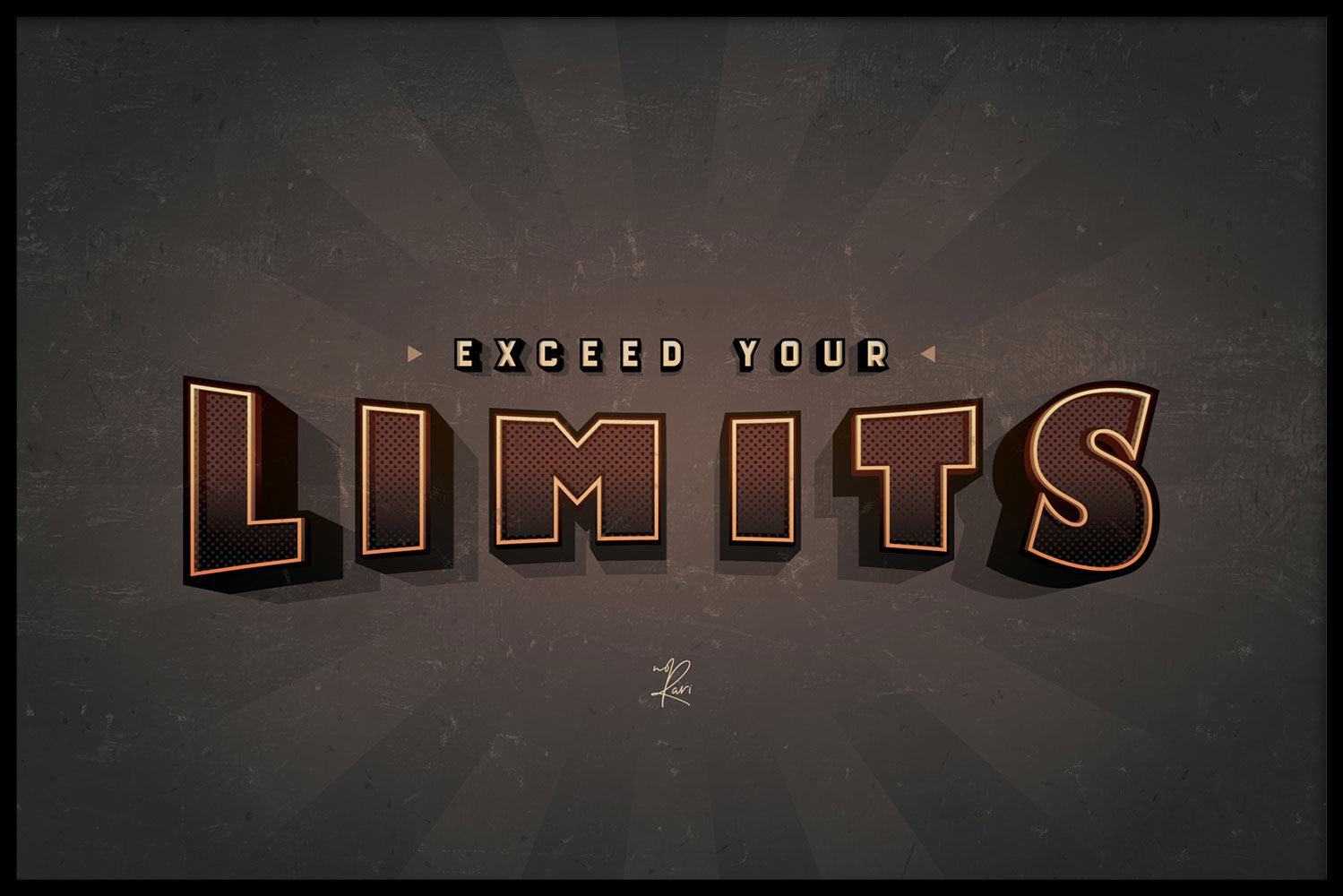 Order the motivation poster Exceed Your Limits online | walljar.com