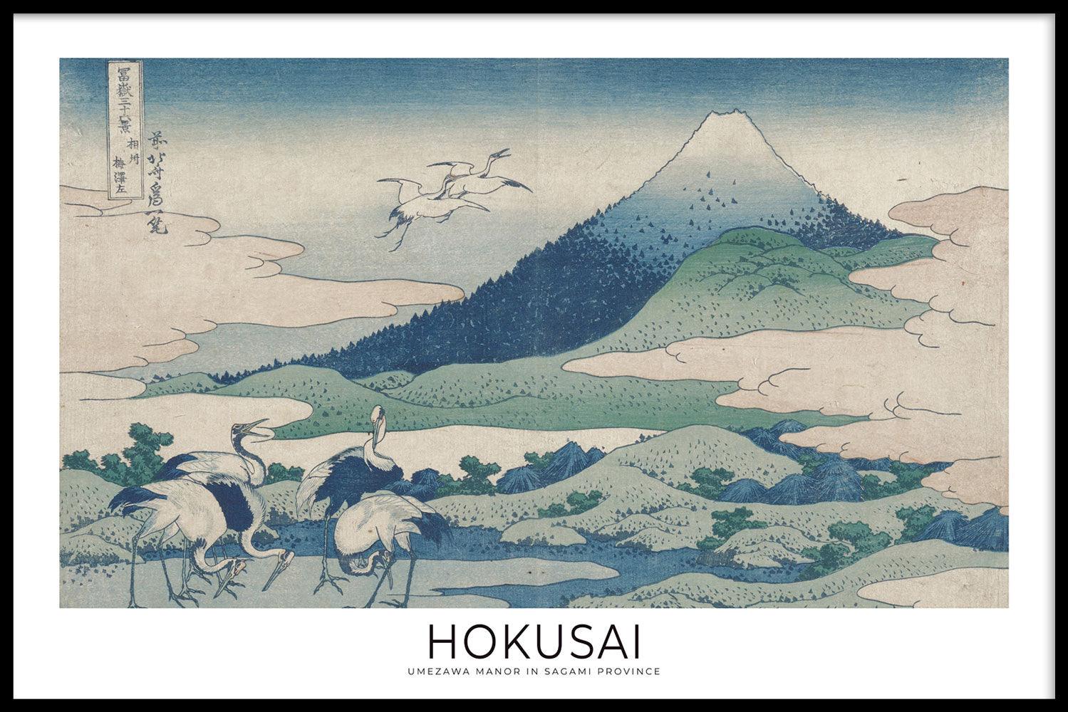 Hokusai - Umezawa Manor in Sagami Province poster bestellen