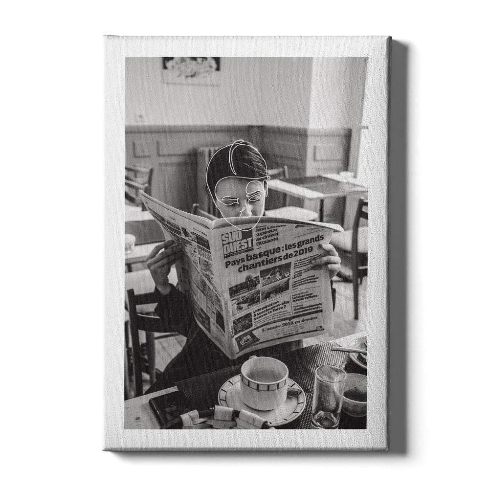 Zwart wit poster Reading A Newspaper bestellen | Walljar.com