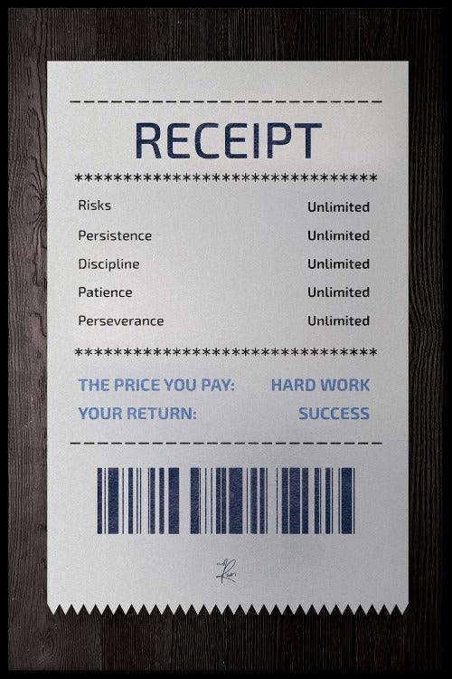 Bestel de motivatie poster Receipt online | Walljar.com