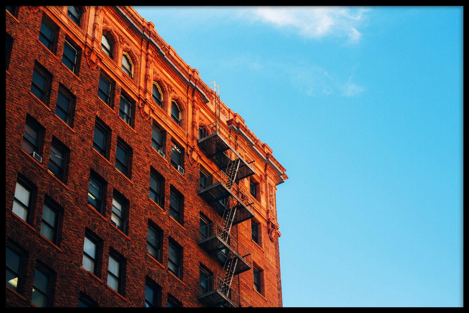 Buy Red Building architecture poster | walljar.com