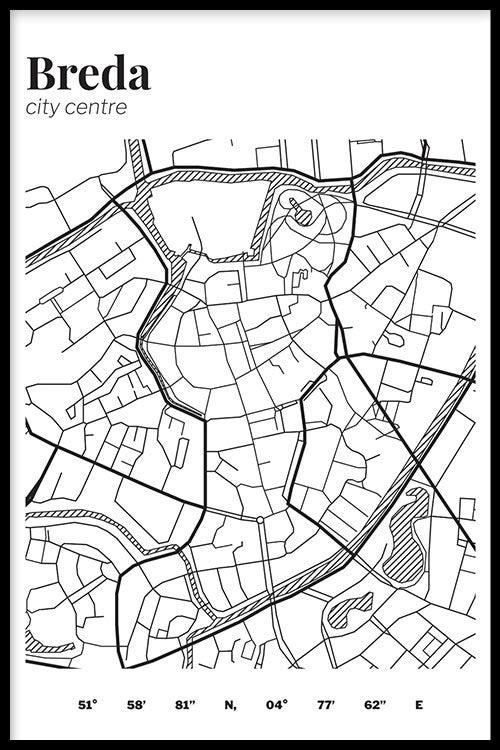 Breda poster of City Map Breda Centrum III order online