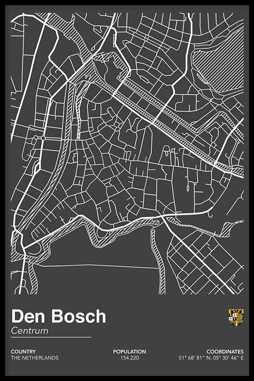 Order Den Bosch poster of City Map Den Bosch Center II online