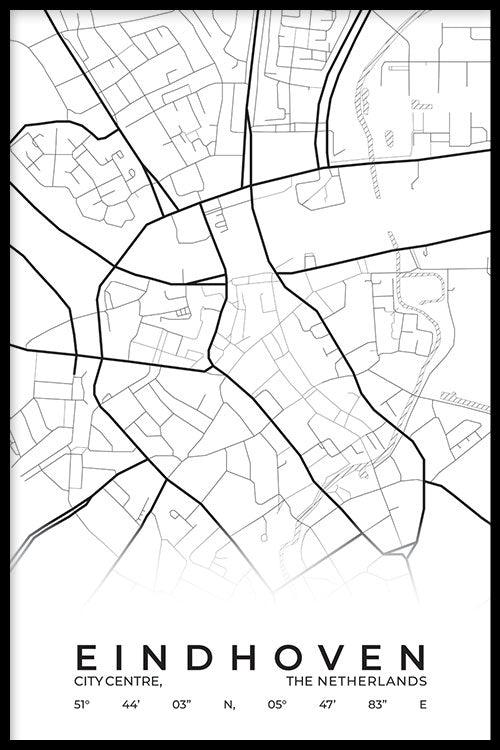 Eindhoven poster of City Map Eindhoven Center order online