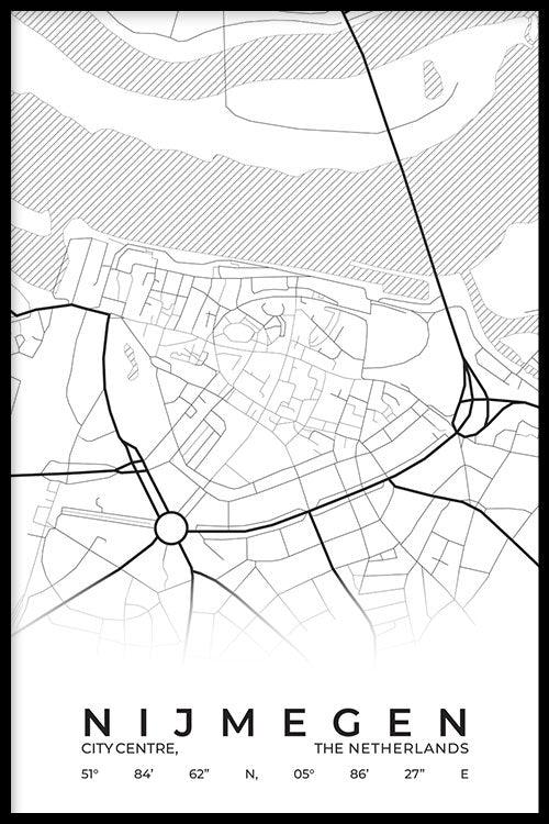 Koop de Stadskaart Nijmegen Centrum poster online | Walljar.com