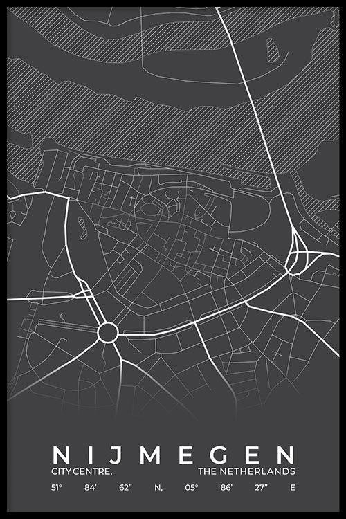 Koop de Stadskaart Nijmegen Centrum poster online | Walljar.com