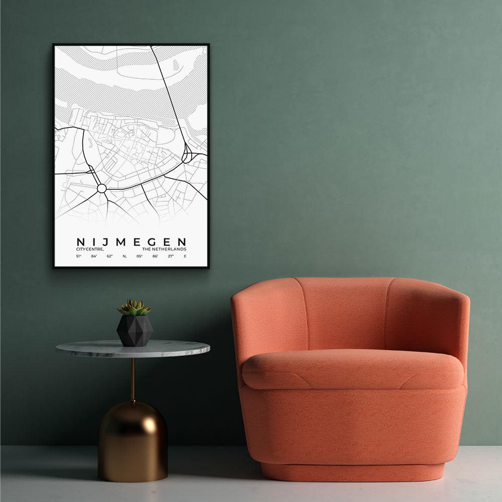 Koop de Stadskaart Nijmegen Centrum poster online | Walljar.com