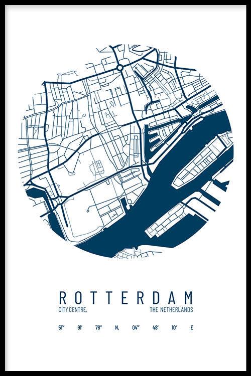 Buy the Rotterdam poster of City Map Rotterdam Center IV online
