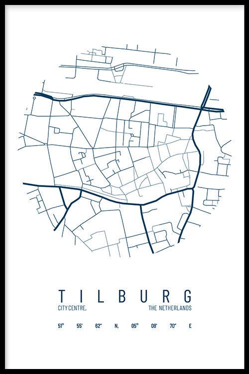 Buy the Tilburg poster of City Map Tilburg Centrum IV online