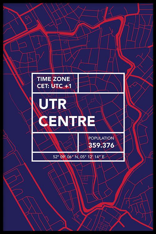 Posters Utrecht | City map Utrecht Center V | walljar.com
