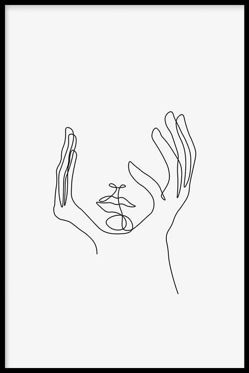 Order the Thinking Woman Line Art poster online | walljar.com